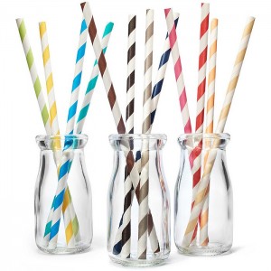 Paille à rayures rouges par 25